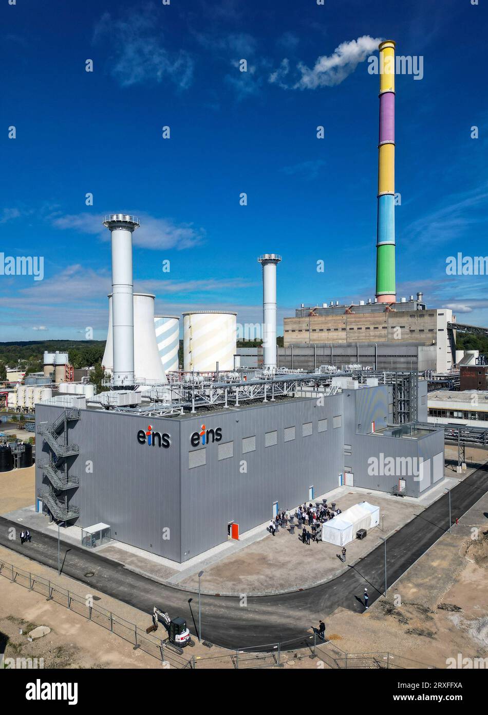 25 September 2023, Saxony, Chemnitz: View of the new engine ...