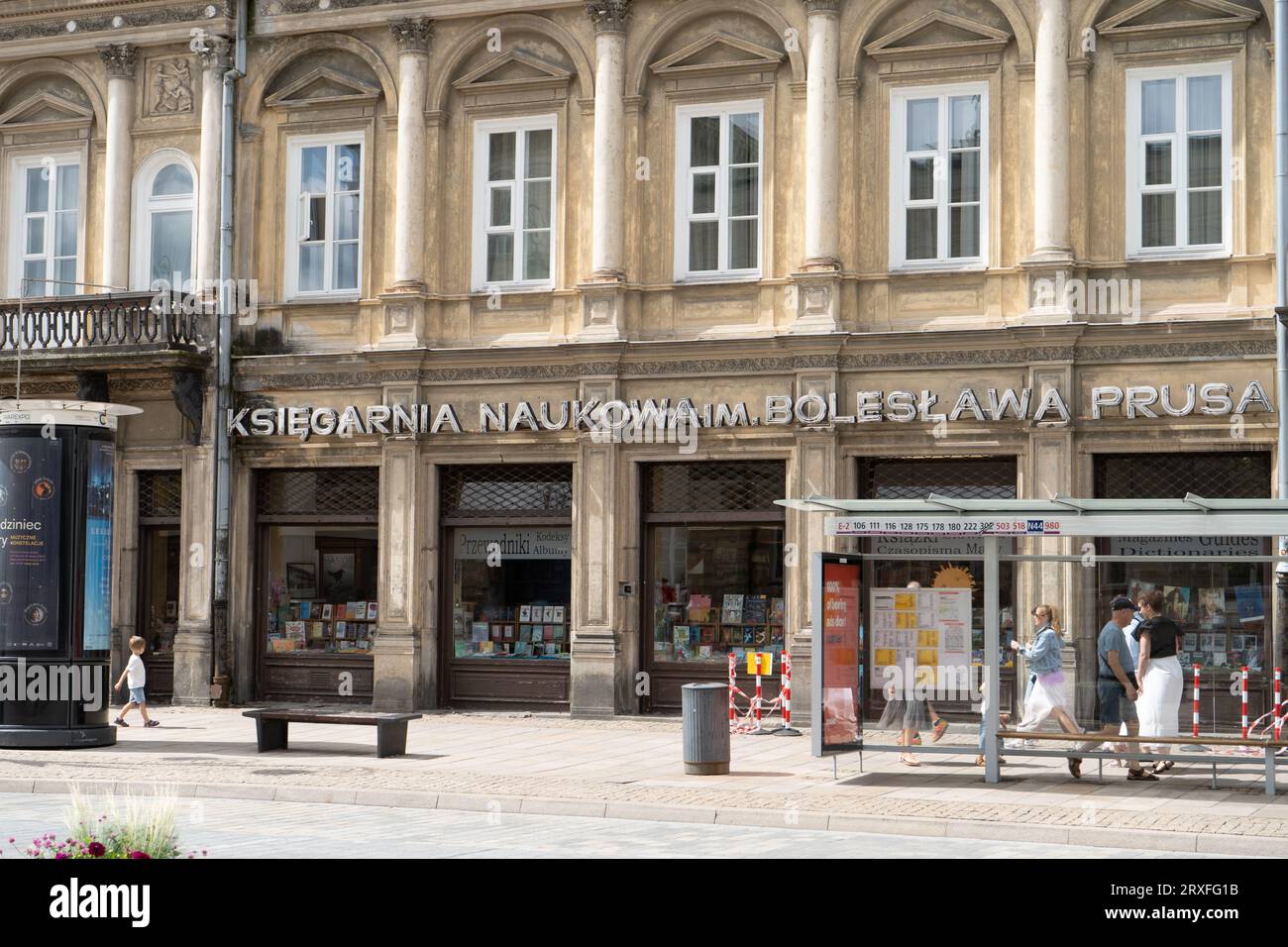 Warsaw Scientific Bookstore named Boleslaw Prus. Building entrance. Old ...