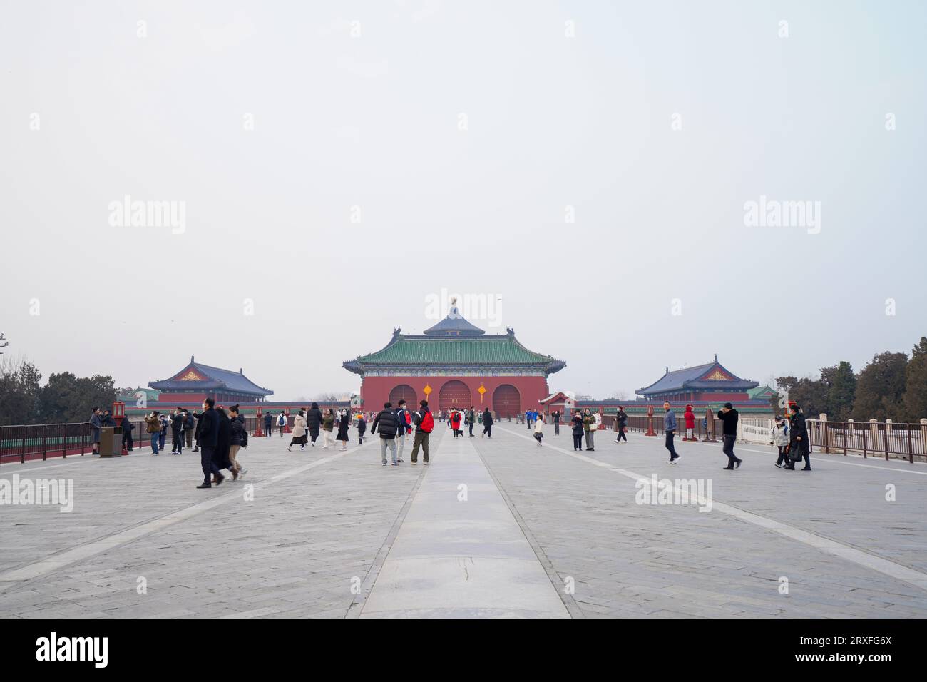 Beijing - China, February 26, 2023: Haiman Avenue, Temple of Heaven ...