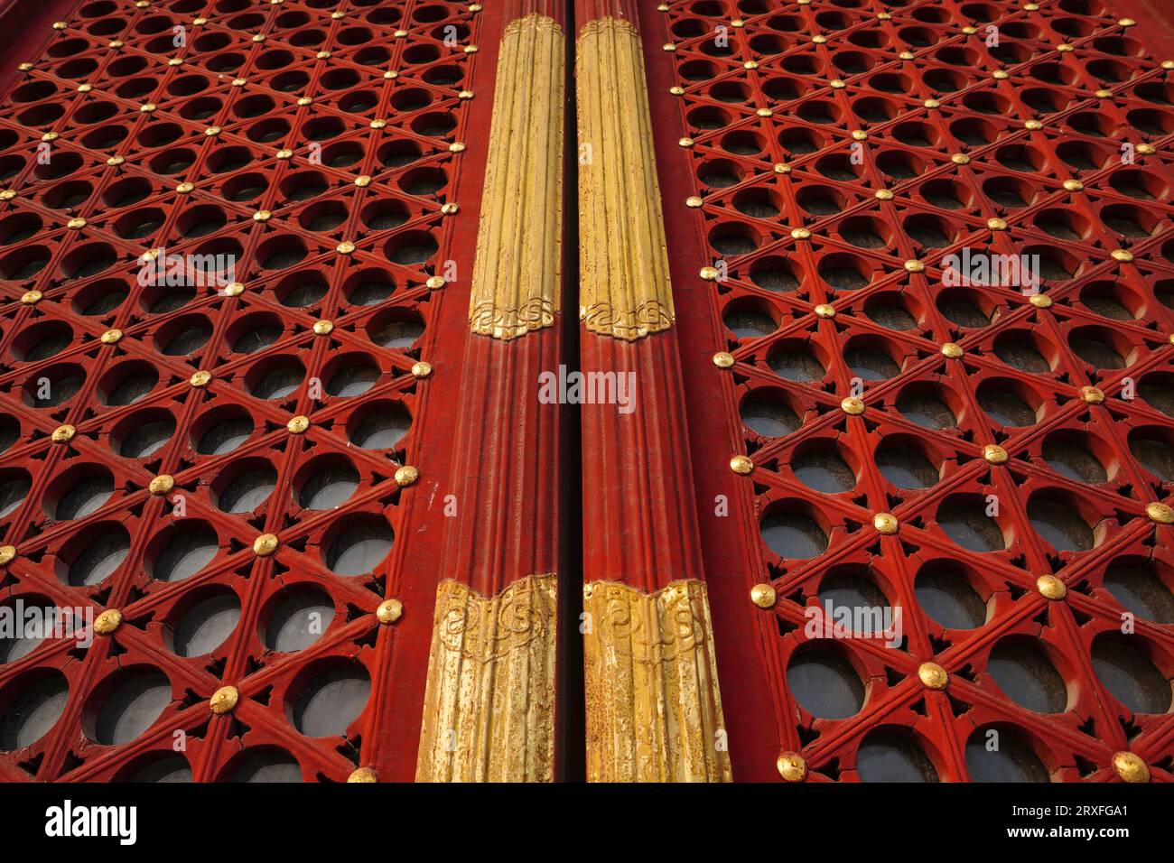 Wooden window frames of the Huangqian Hall in the Temple of Heaven ...