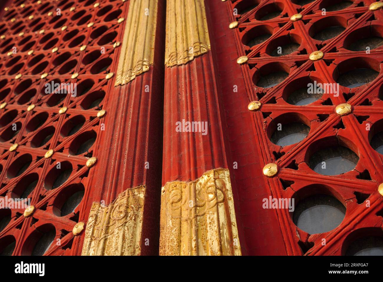 Wooden window frames of the Huangqian Hall in the Temple of Heaven ...
