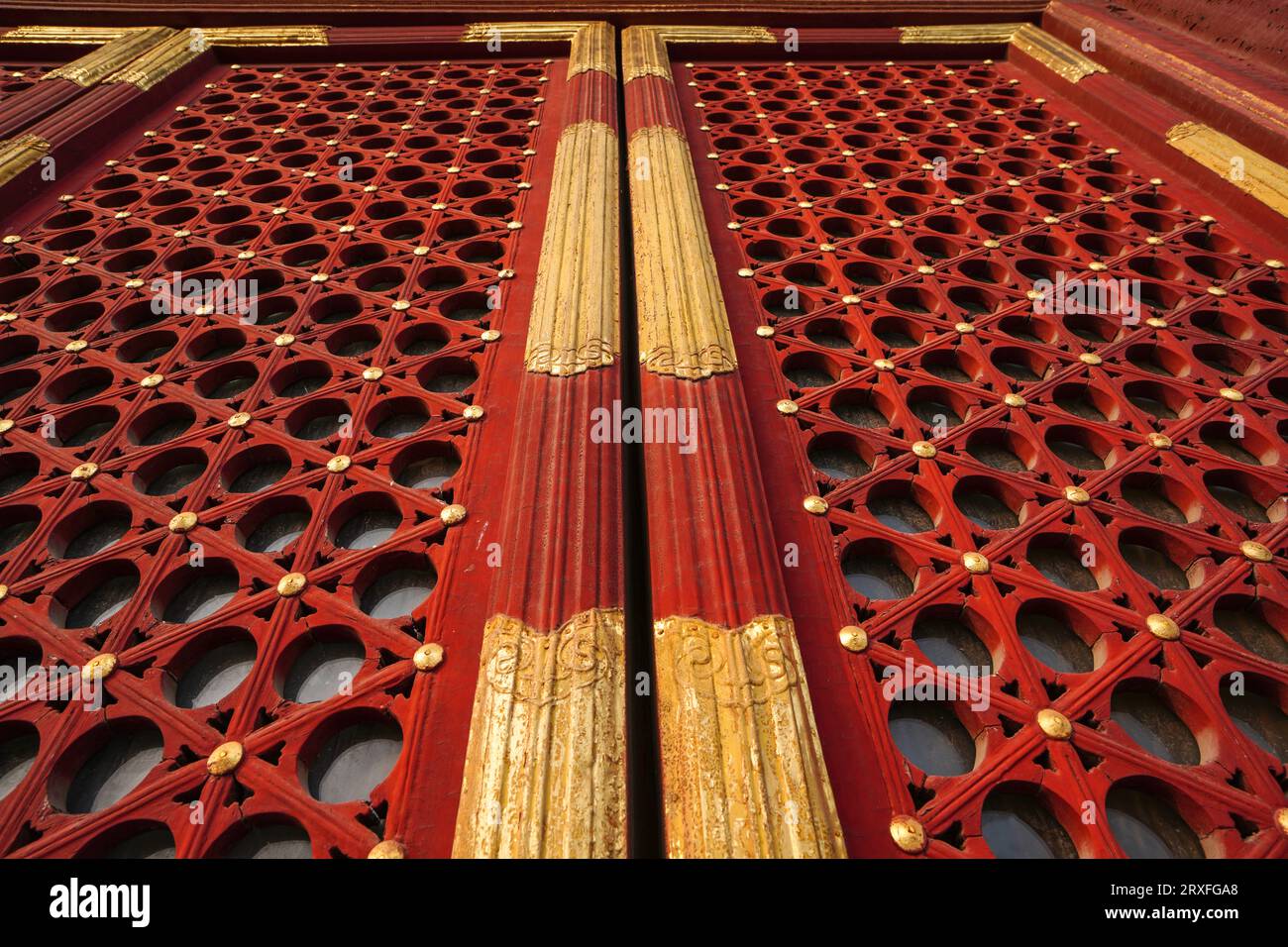 Wooden window frames of the Huangqian Hall in the Temple of Heaven ...