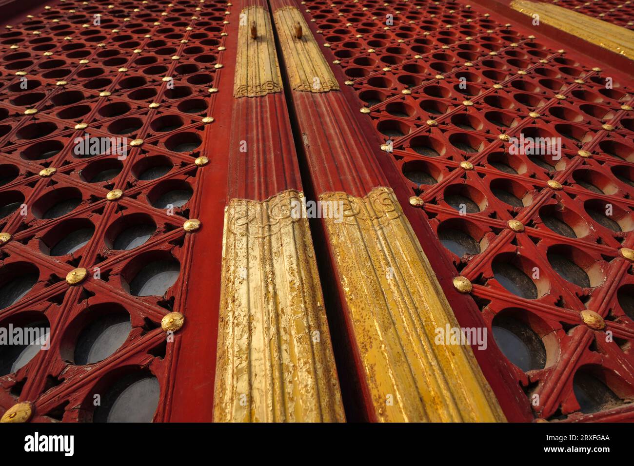 Wooden window frames of the Huangqian Hall in the Temple of Heaven ...