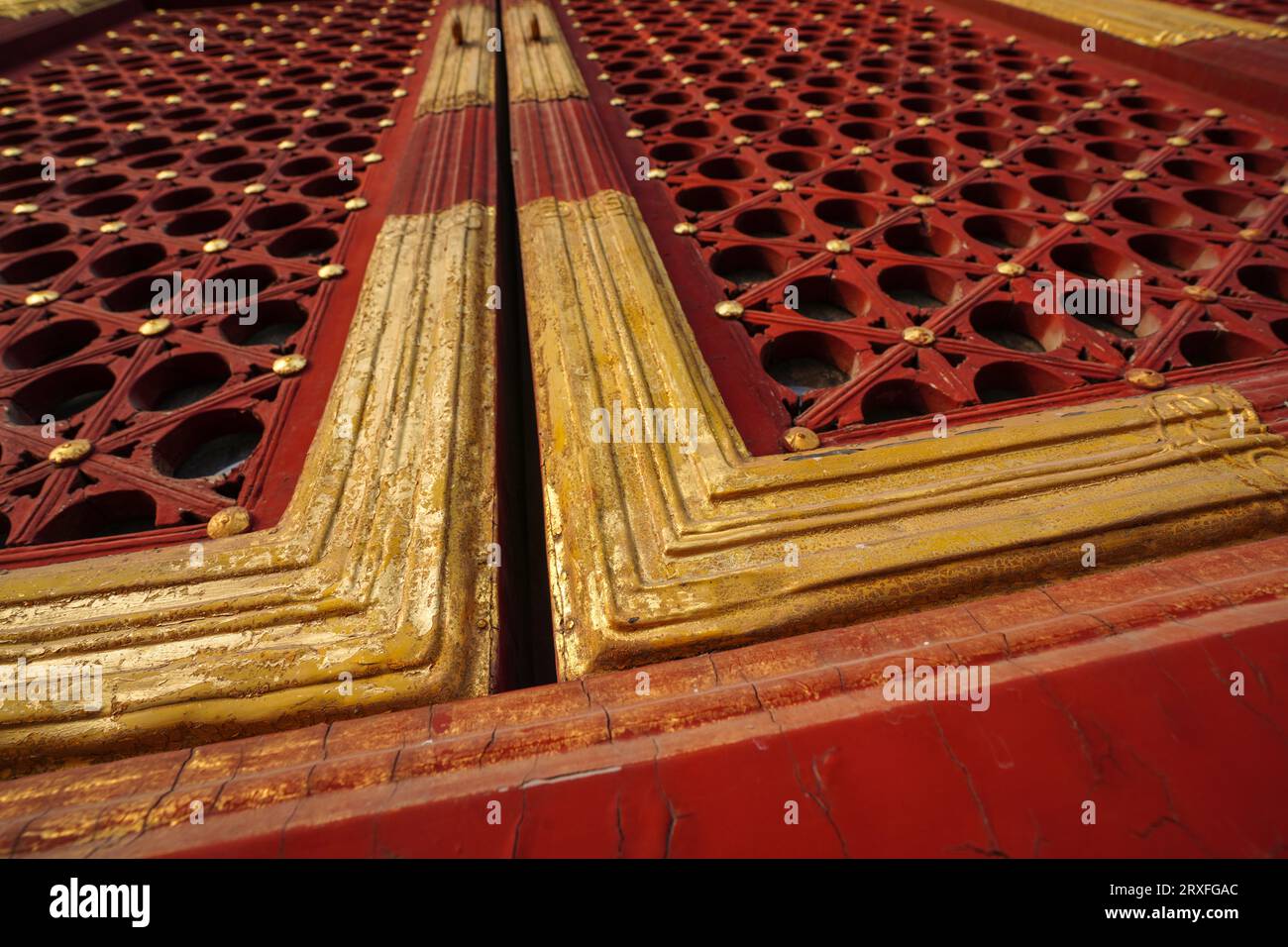Wooden window frames of the Huangqian Hall in the Temple of Heaven ...