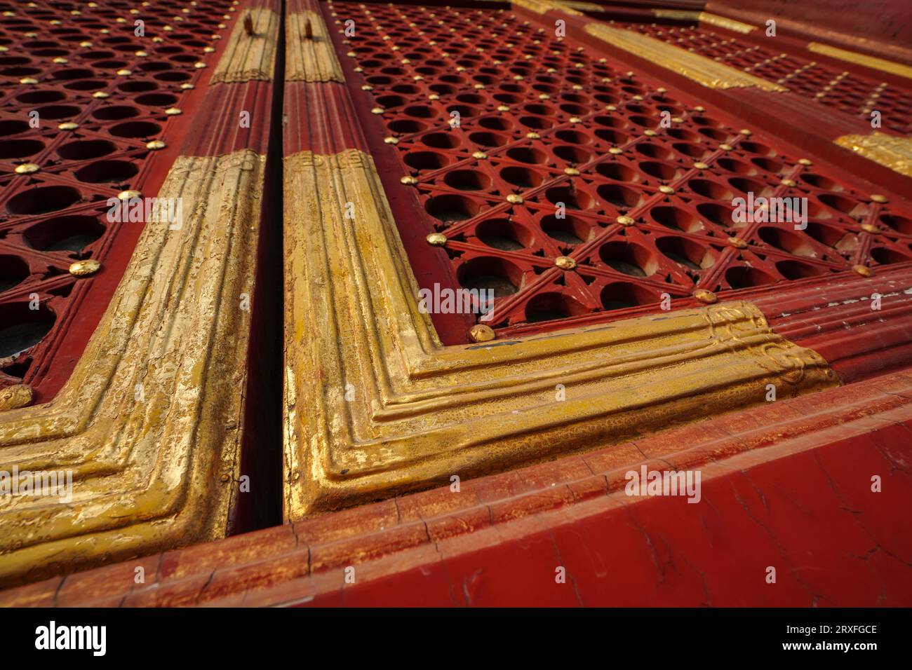 Wooden window frames of the Huangqian Hall in the Temple of Heaven ...