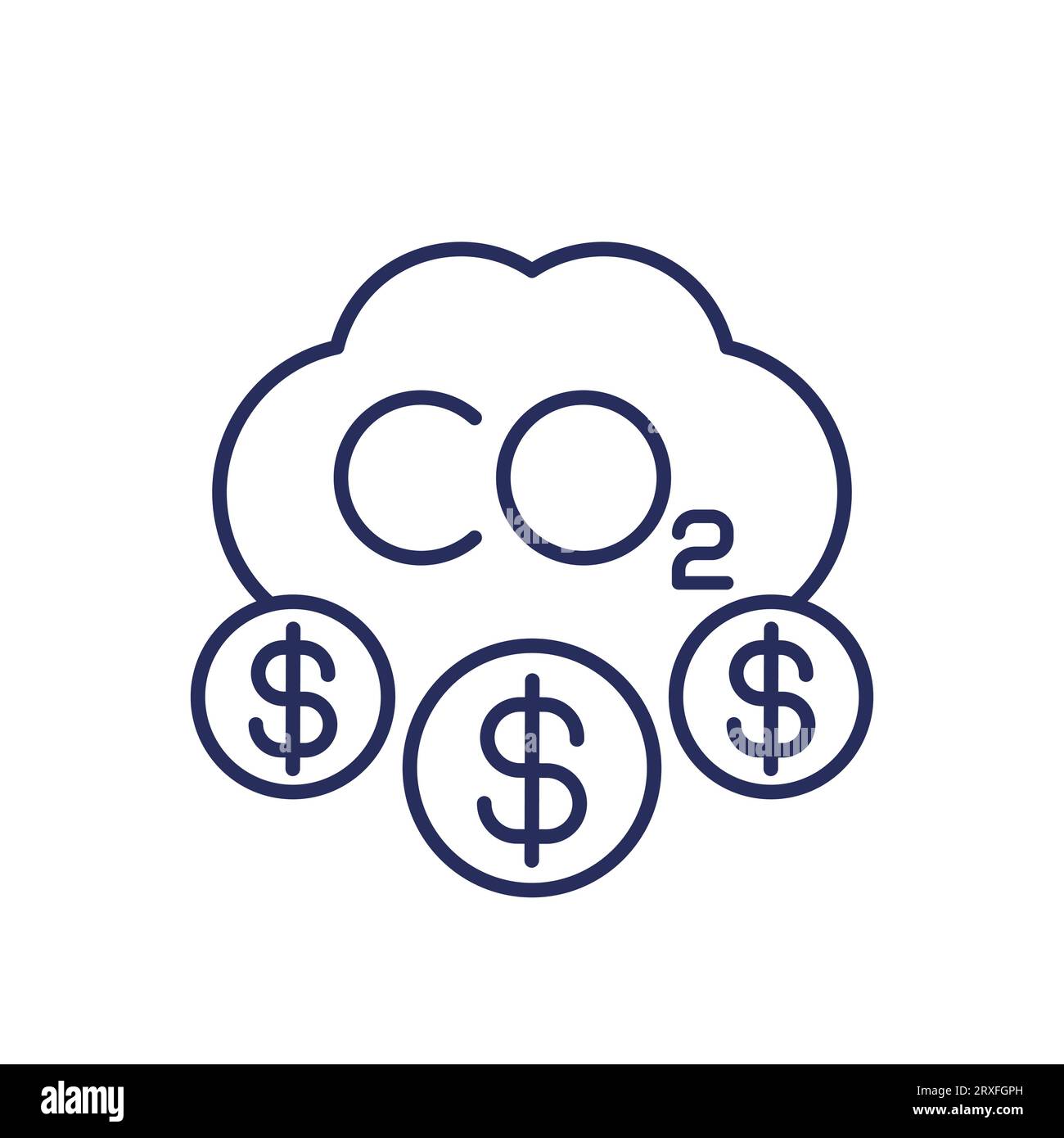 carbon emissions cost line icon Stock Vector Image & Art - Alamy
