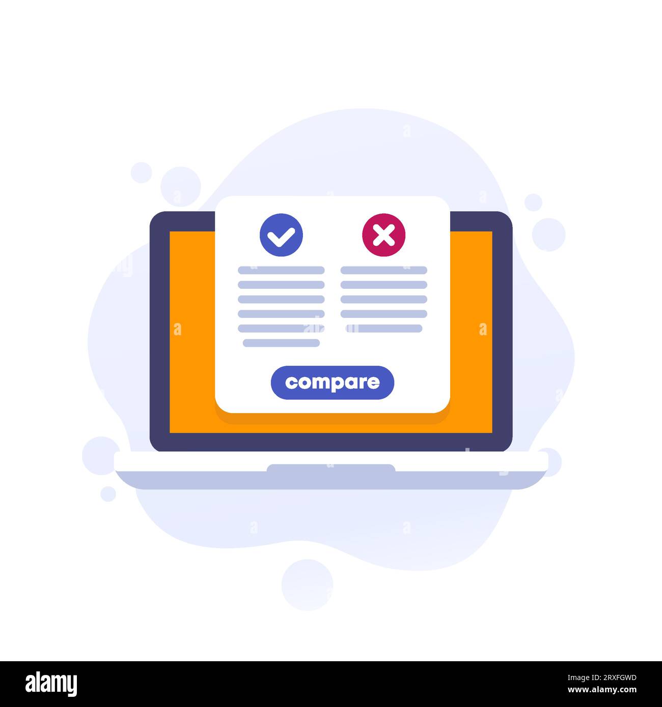 Pros and cons vector icon with laptop Stock Vector Image & Art - Alamy