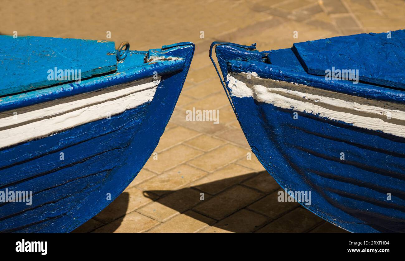 Two wooden boats face to face. Concept. Two antagonisms. Opposition ...