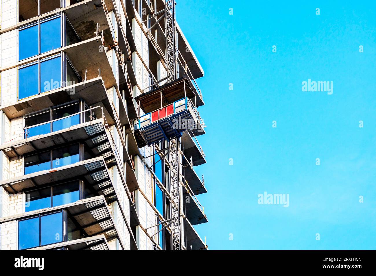 Corner of an apartment building. construction of residential Apartments ...