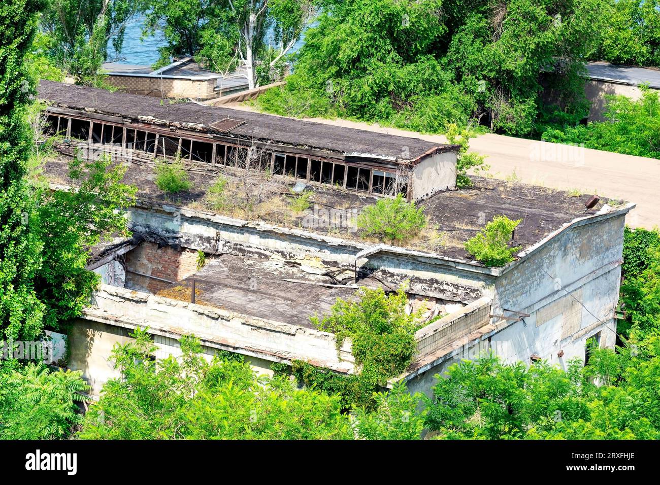 ruins. The old abandoned buildings. Concept Decline, degradation ...