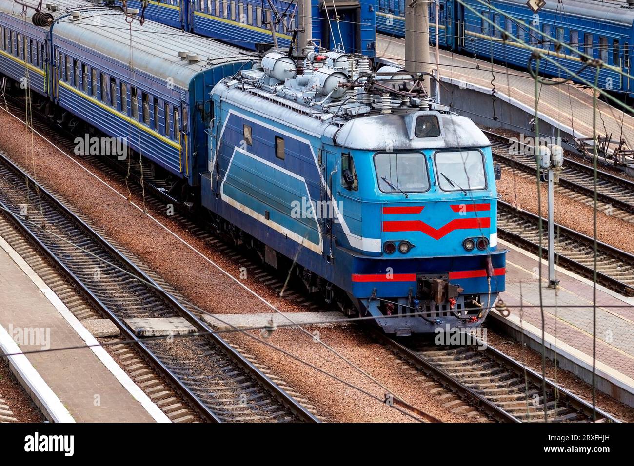 electric locomotive, locomotive, . Railway transport. Transportation of ...