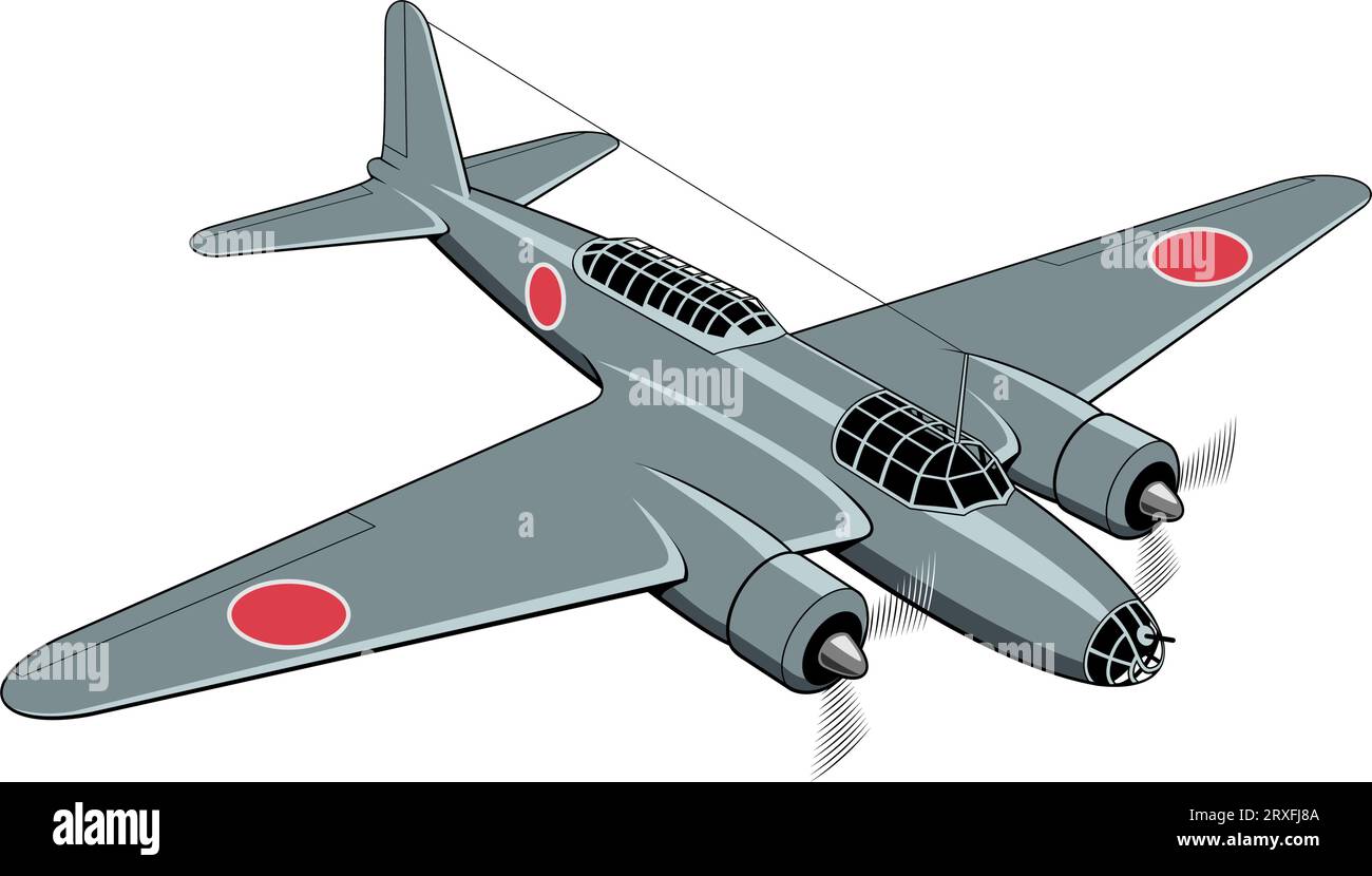 Japanese Heavy Bomber Sally 1936. WW II aircraft. Vintage airplane ...