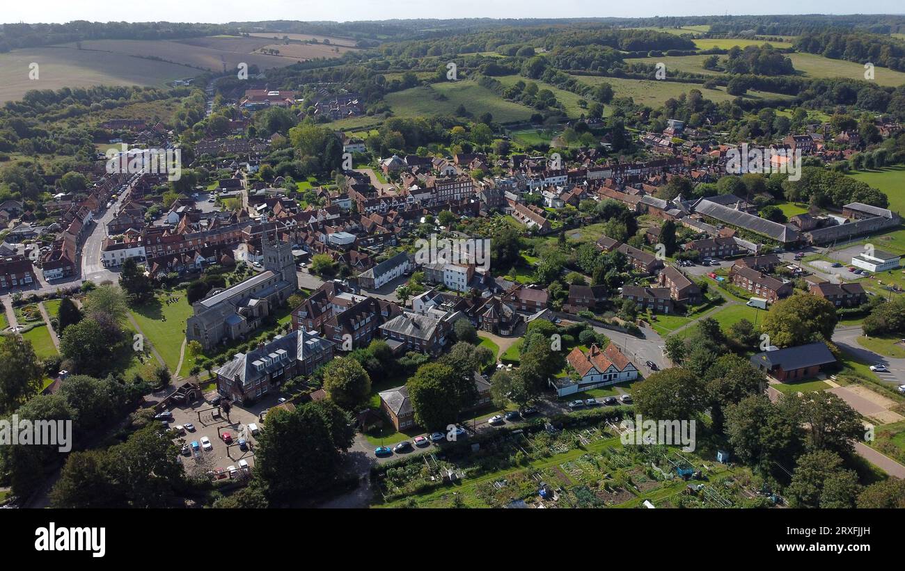 Aerial photo - Amersham old town seen from the air. Buckinghamshire. UK ...