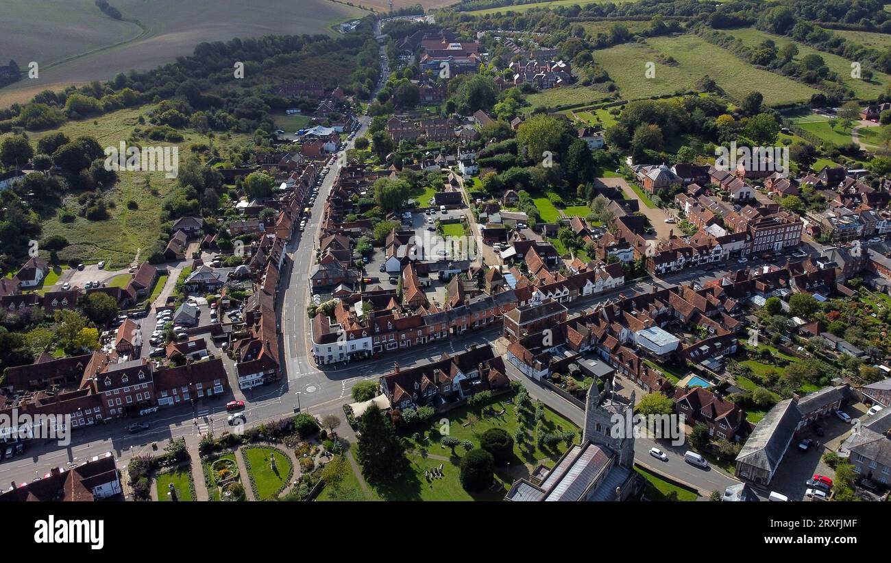 Aerial photo - Amersham old town seen from the air. Buckinghamshire. UK ...