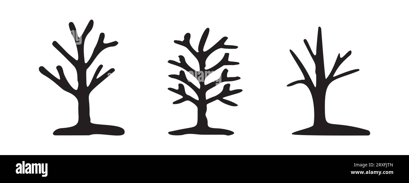 Whimsical forest tree design collection vector organic style ...