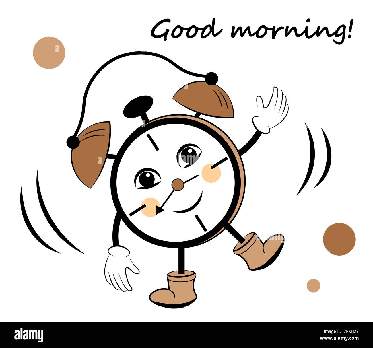Alarm clock with hands and feet Stock Vector Image & Art - Alamy