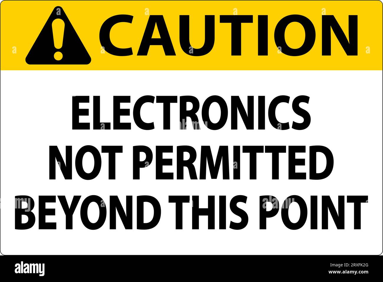 Caution Sign Electronics Not Permitted Beyond This Point Stock Vector ...