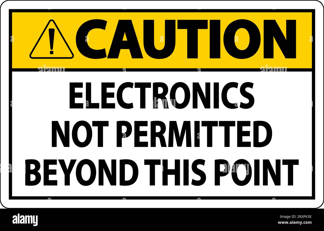 Caution Sign Electronics Not Permitted Beyond This Point Stock Vector ...