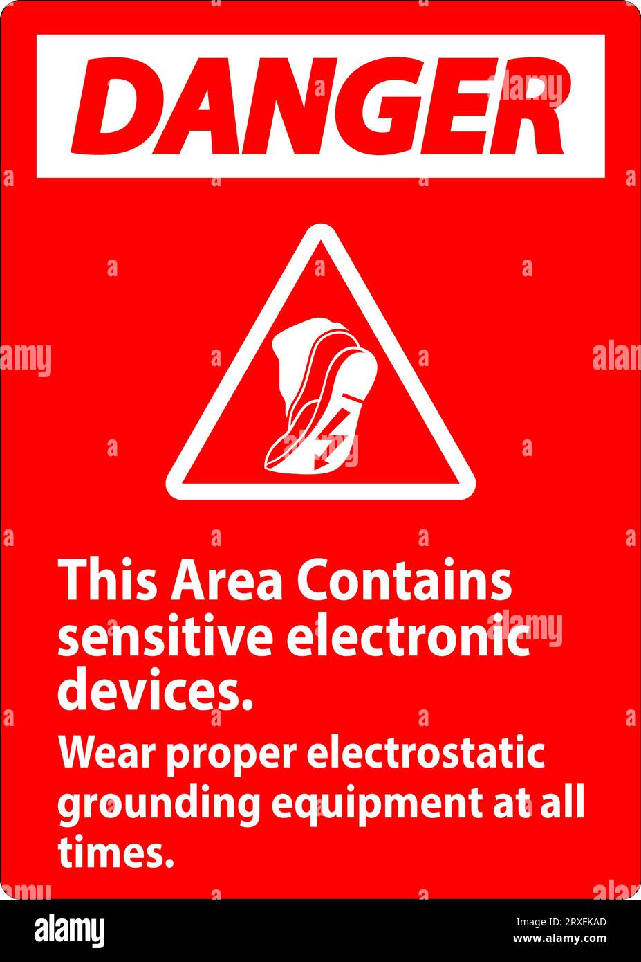 Danger Sign This Area Contains Sensitive Electronic Devices, Wear ...