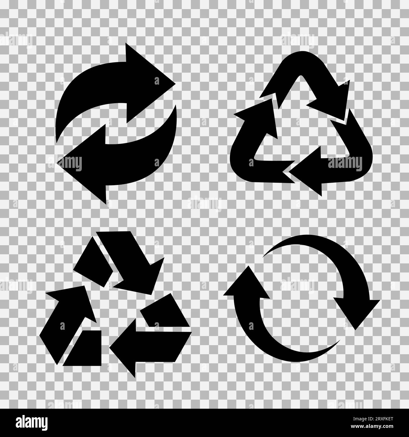 Recycling flat vector icons set. Arrows flat vector icons set Stock ...