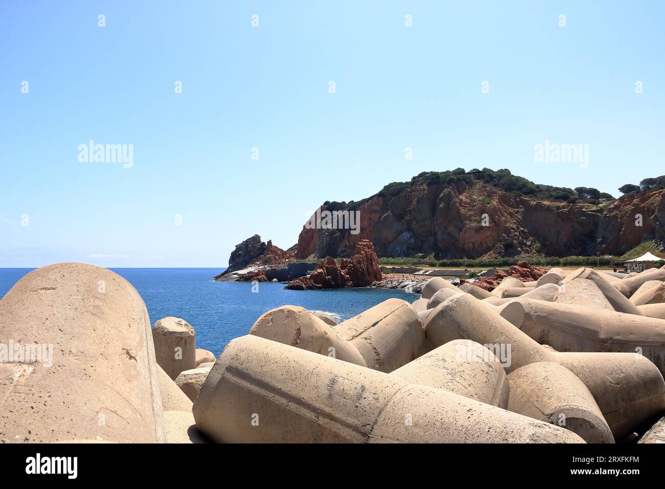 the Red Rocks (called "Rocce Rosse") in Arbatax, Sardinia, Italy ...