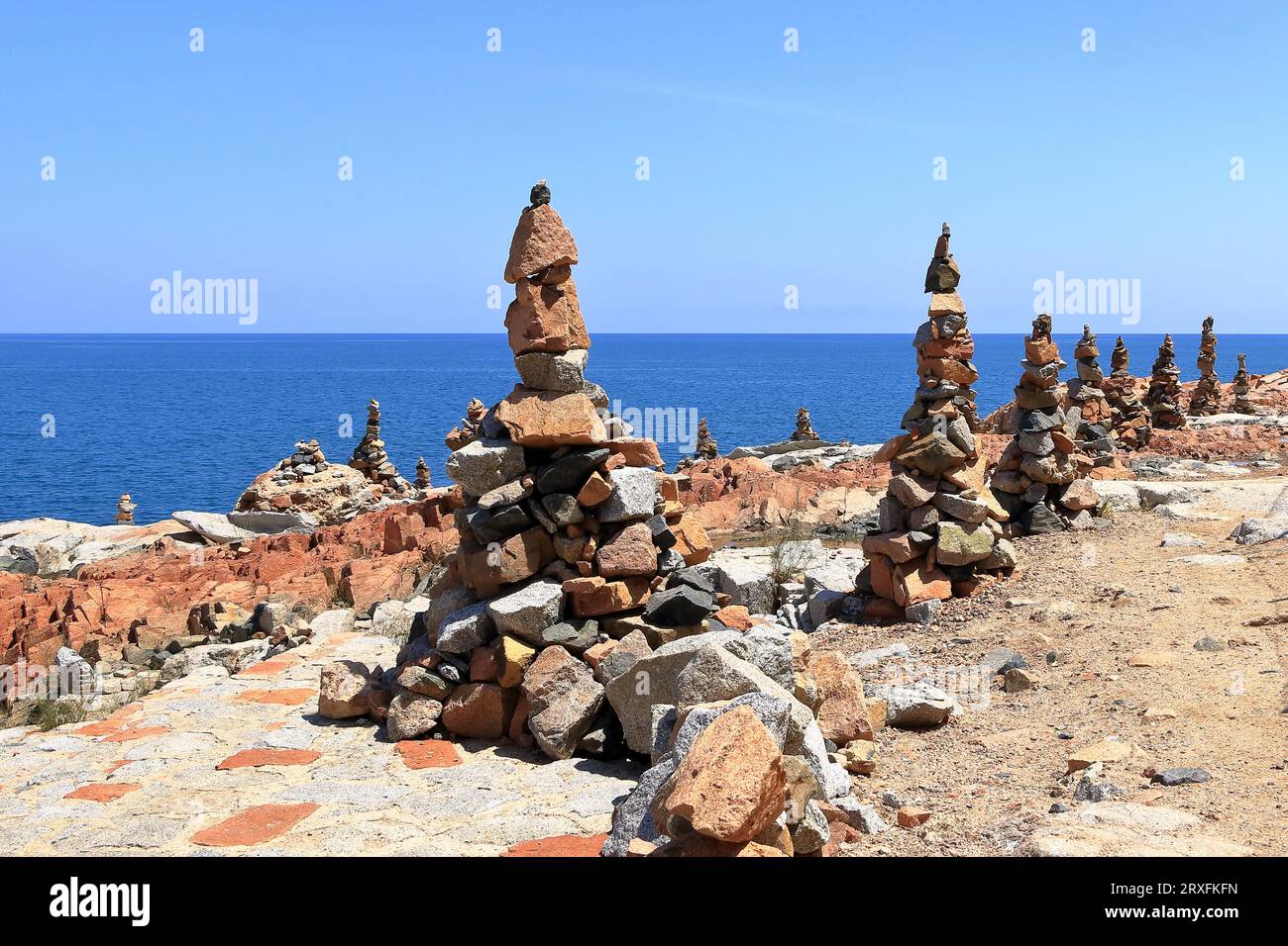 the Red Rocks (called "Rocce Rosse") in Arbatax, Sardinia, Italy ...