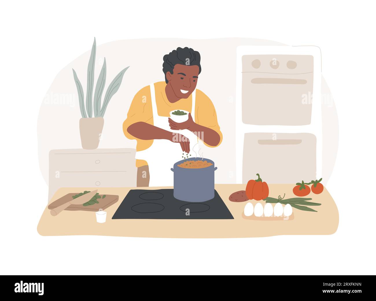 Home cooking isolated concept vector illustration. Cook at home, online ...