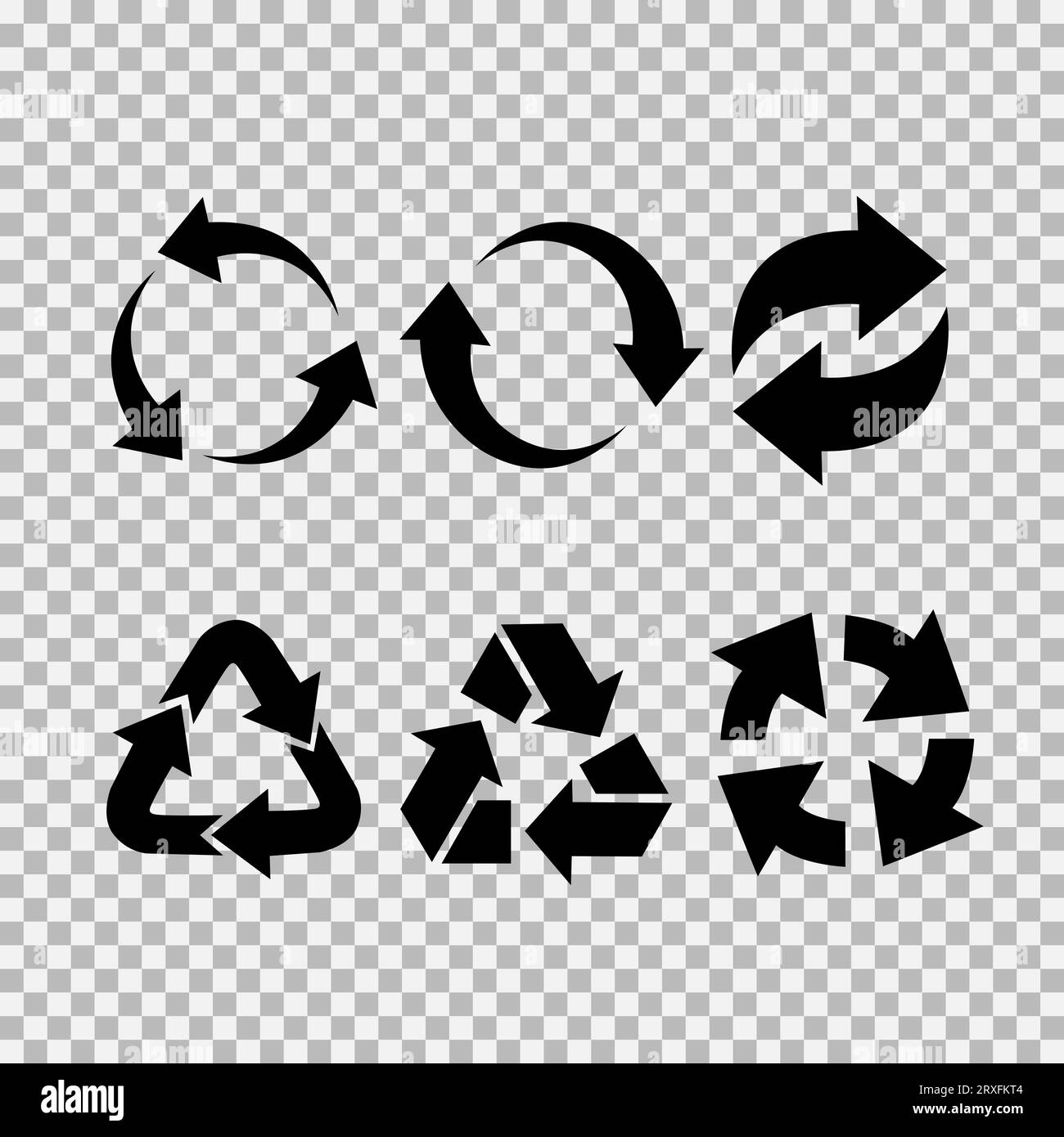 Recycling flat vector icons set. Arrows flat vector icons set Stock ...