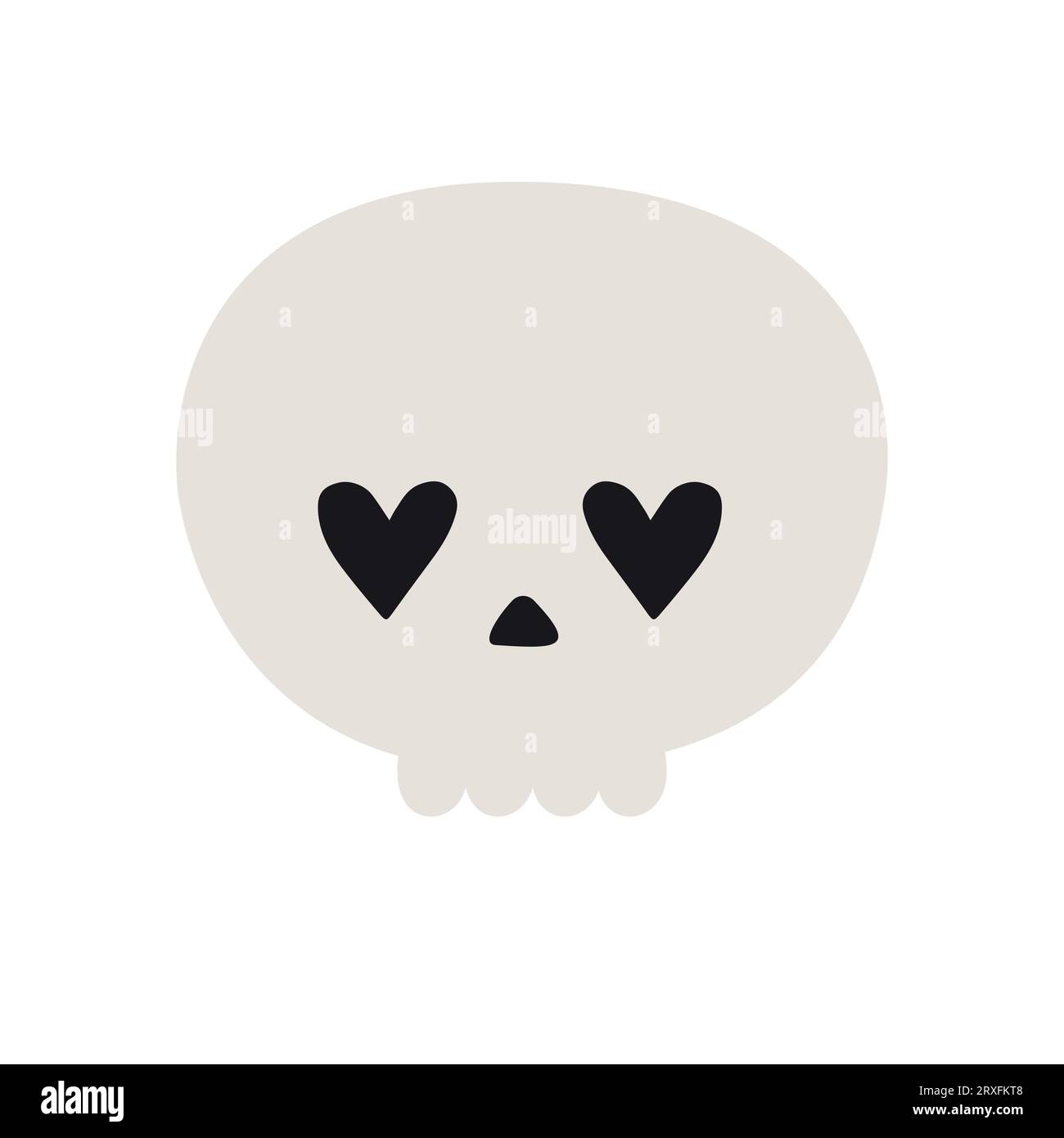 Vector hand drawn groovy skull isolated on white background Stock ...