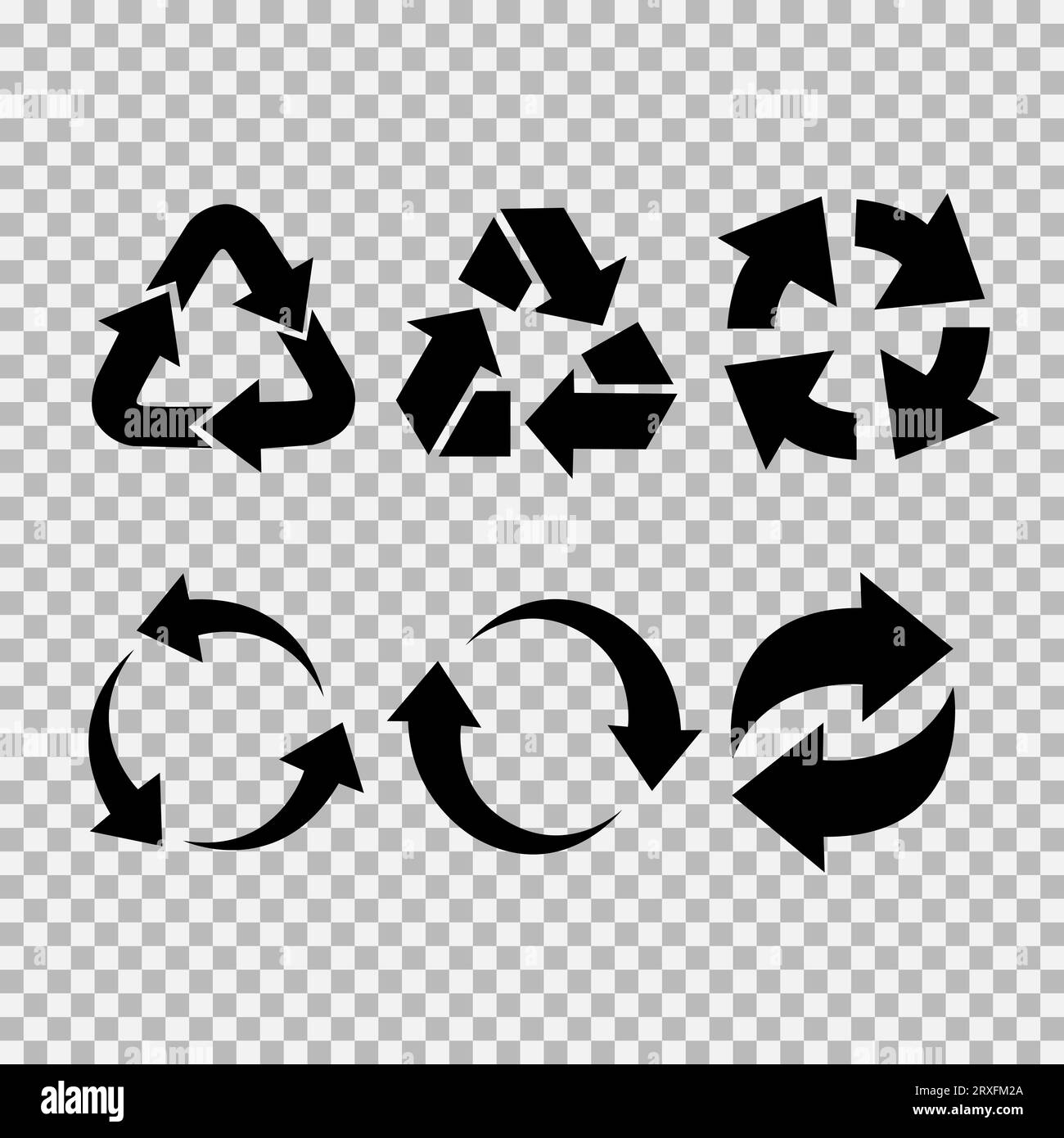 Recycling flat vector icons set. Arrows flat vector icons set Stock ...