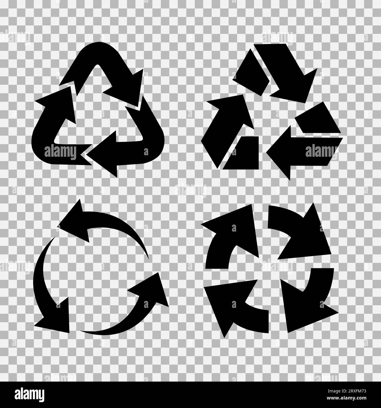 Recycling flat vector icons set. Arrows flat vector icons set Stock ...