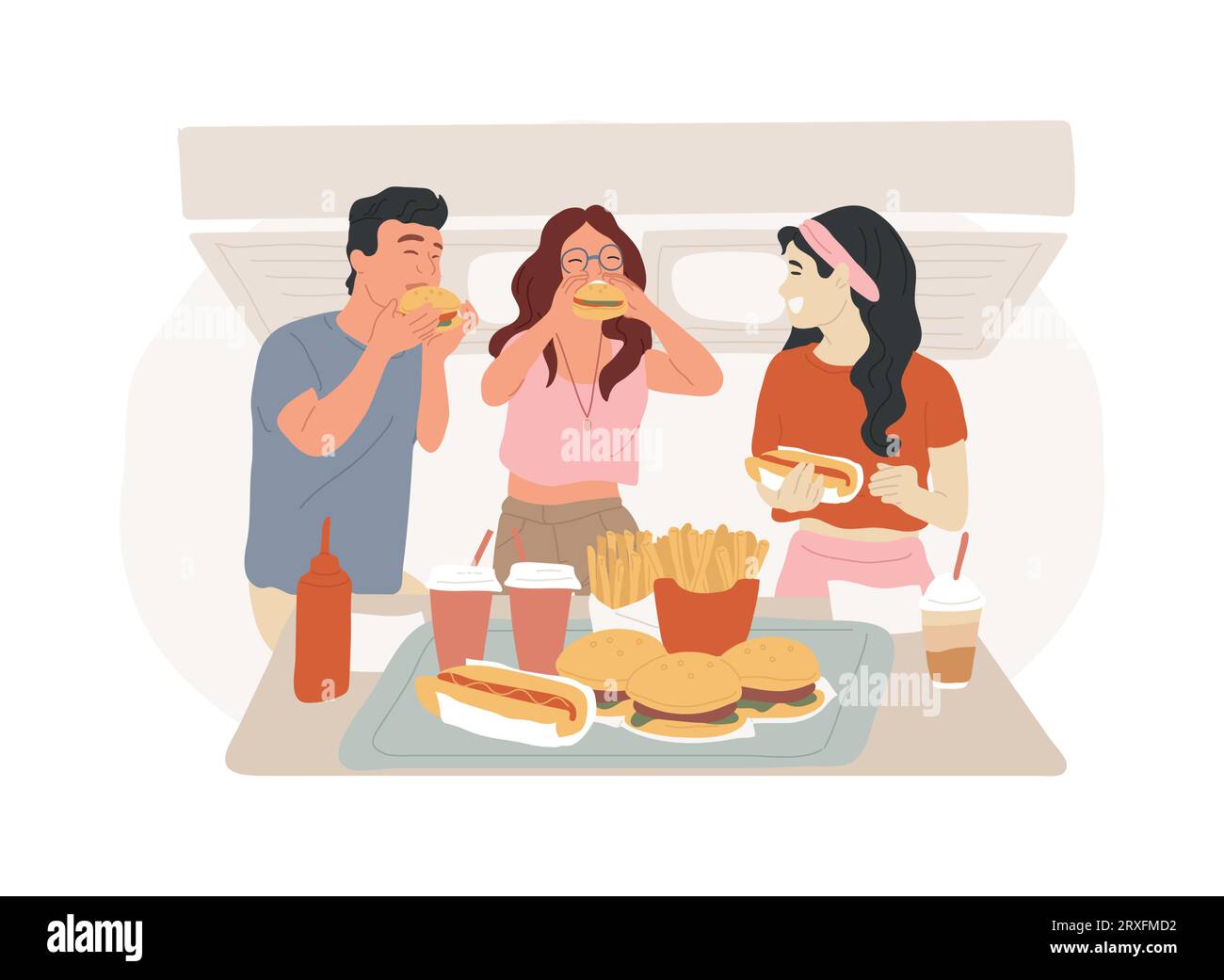 Fast food isolated concept vector illustration. American cuisine, chain ...