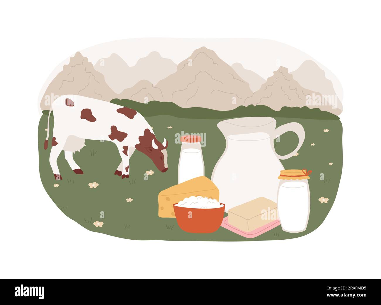 Dairy products isolated concept vector illustration. Milk based ...
