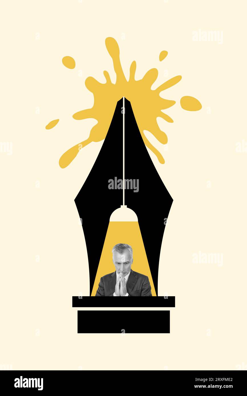 3d Man Writing In Book