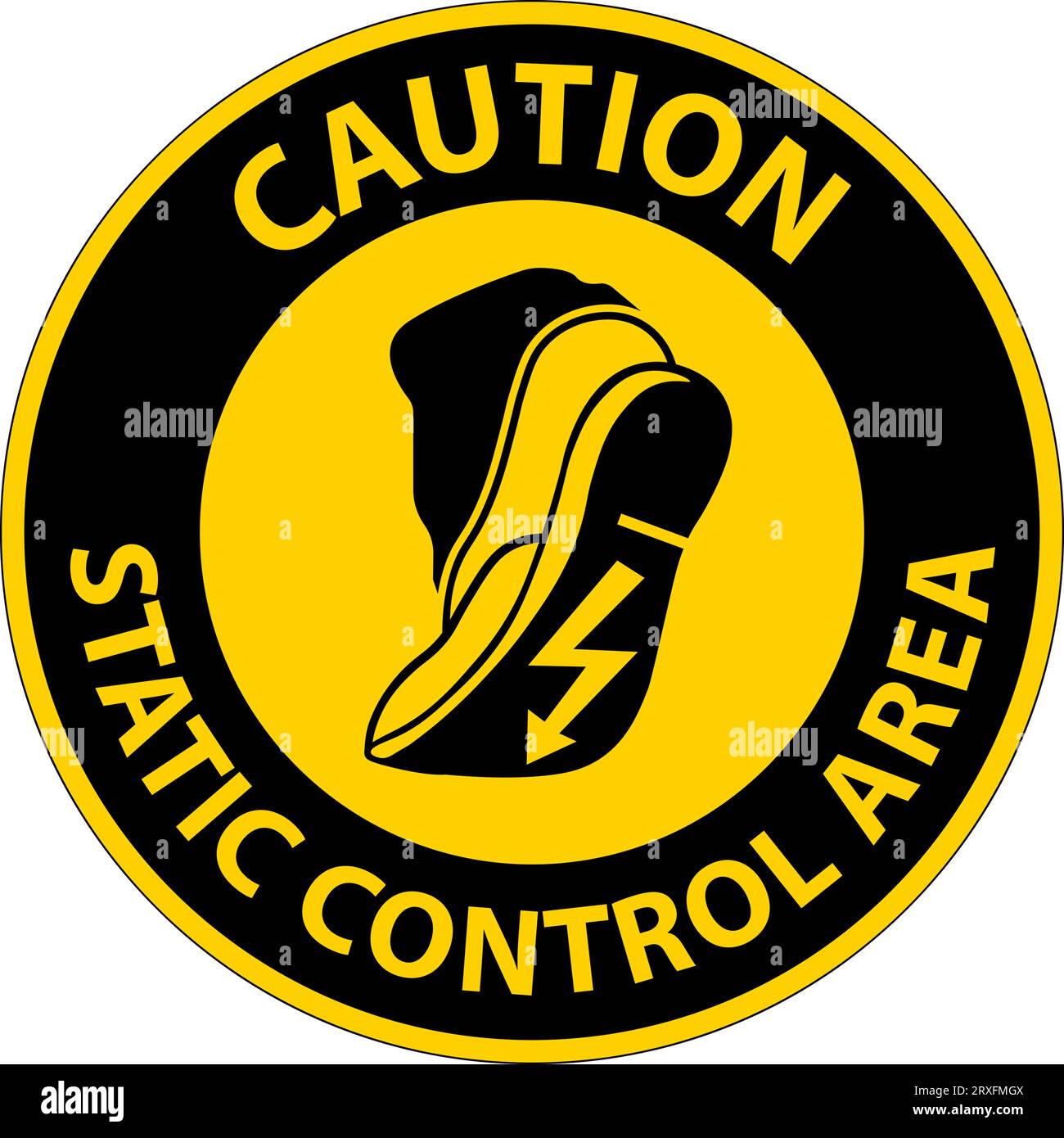 Caution Sign Static Control Area Stock Vector Image & Art - Alamy