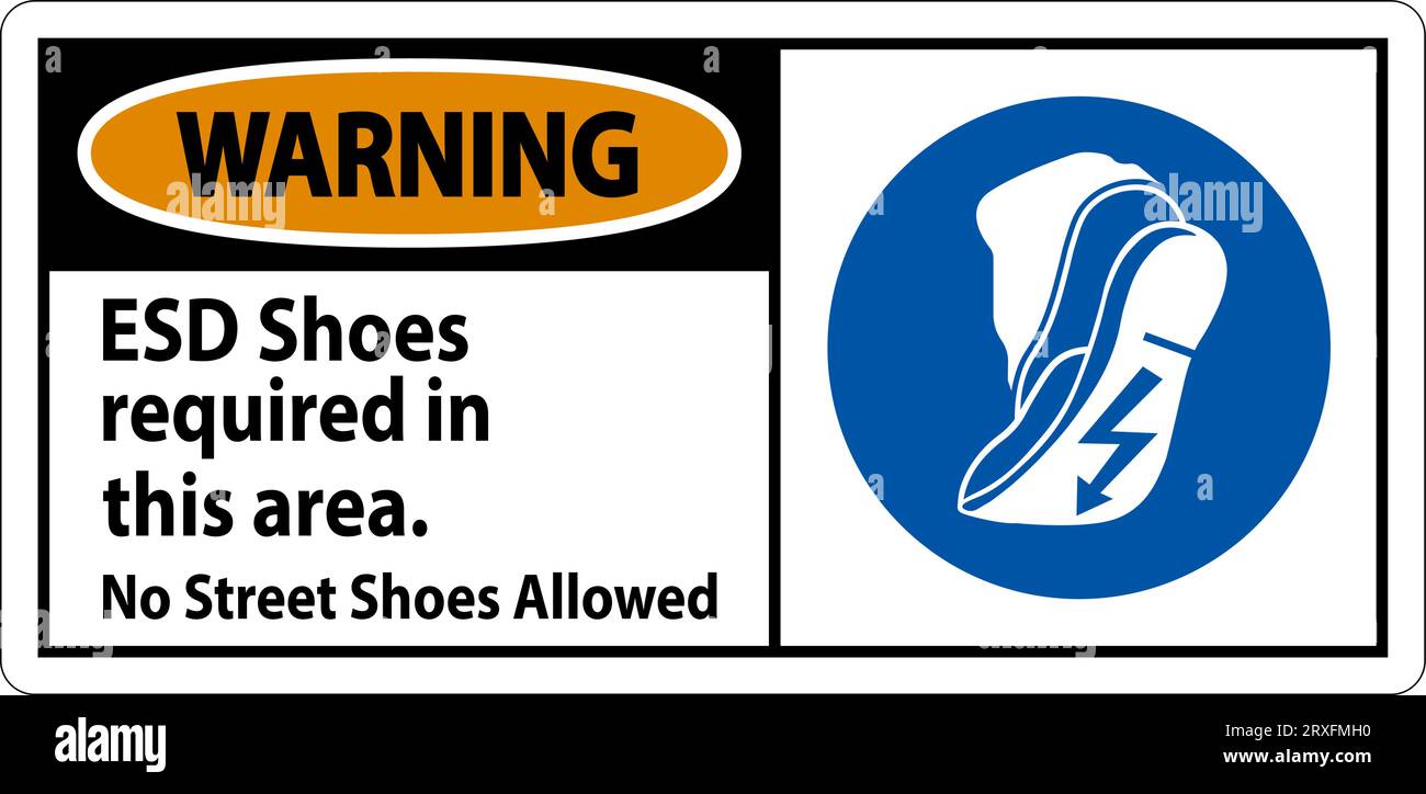 Caution sign no street shoes hi-res stock photography and images - Alamy
