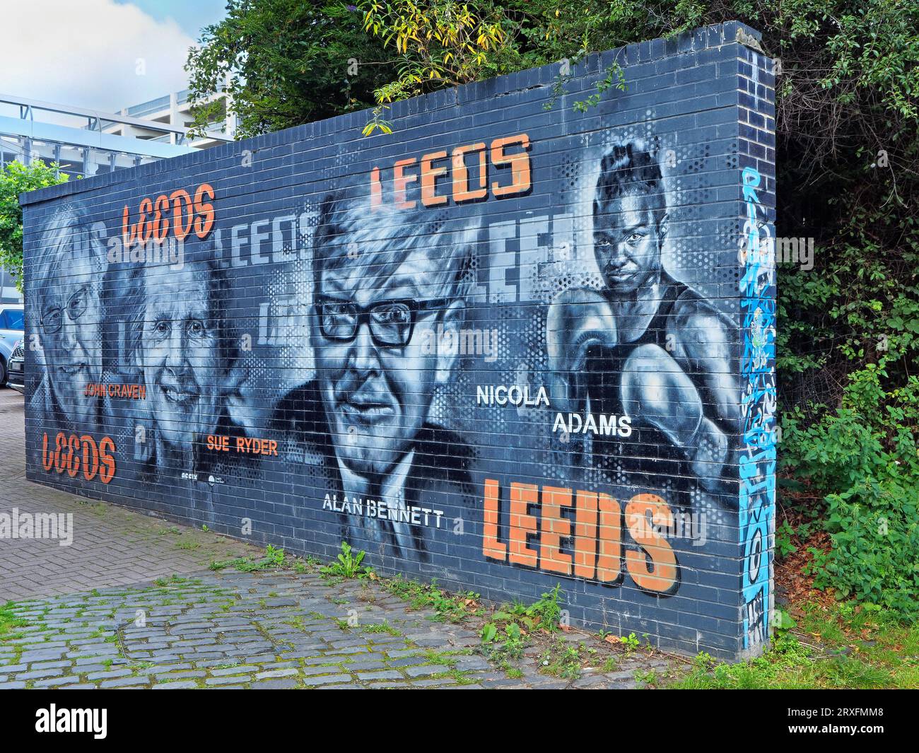 UK, West Yorkshire, Leeds, The Faces of Leeds Street Art Stock Photo ...