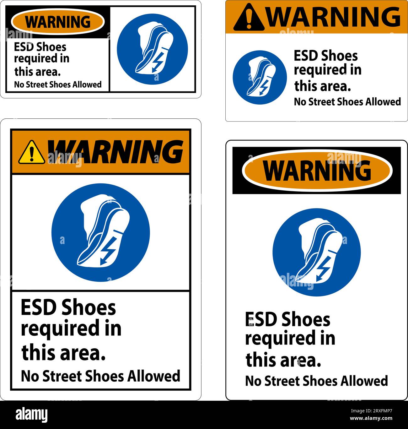Danger sign no street shoes hi-res stock photography and images - Alamy