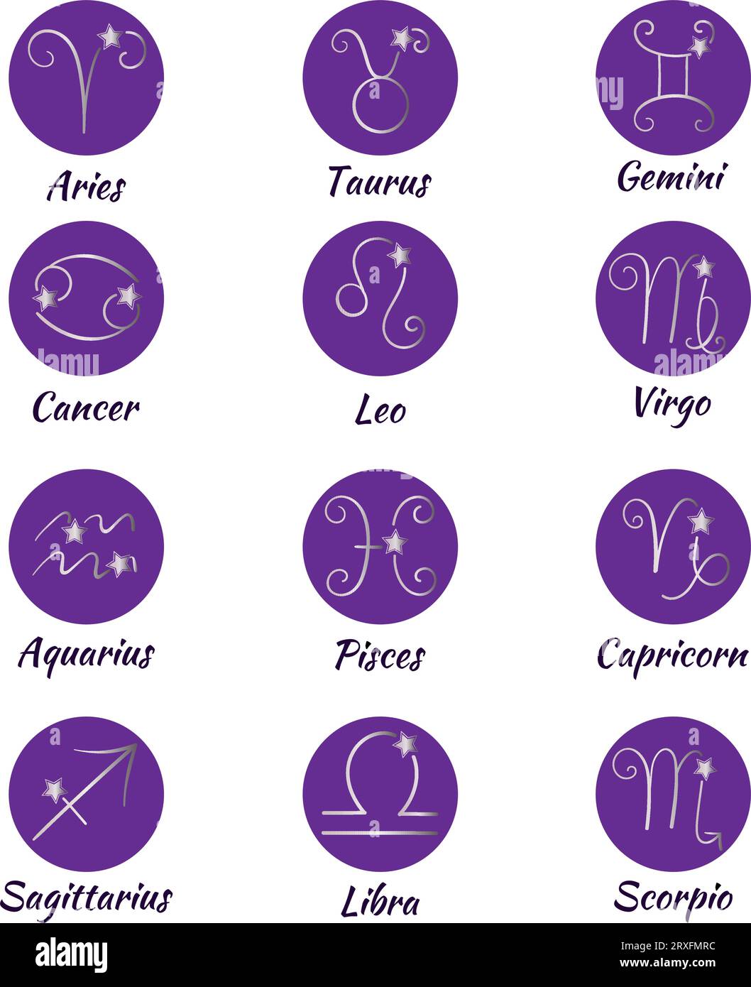 Zodiac Horoscope Signs Vector Illustrations Stock Vector Image And Art