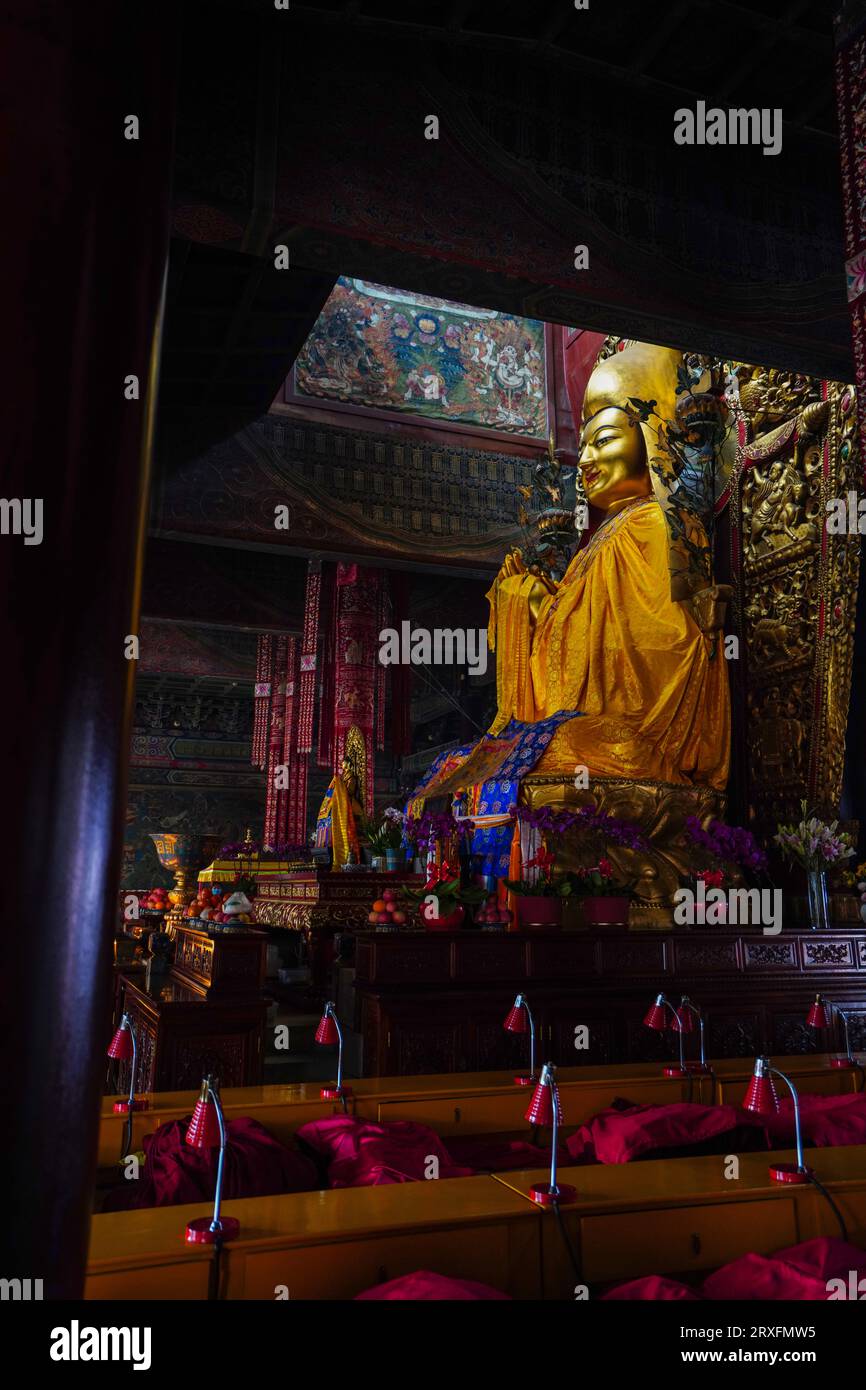 Beijing - China, February 27, 2023: The statue of Je Tsongkhapa, the ...