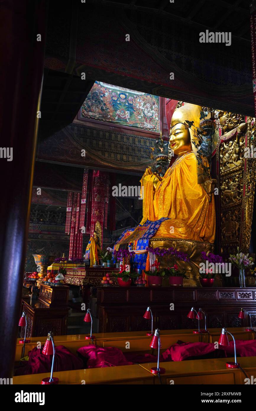 Beijing - China, February 27, 2023: The statue of Je Tsongkhapa, the ...