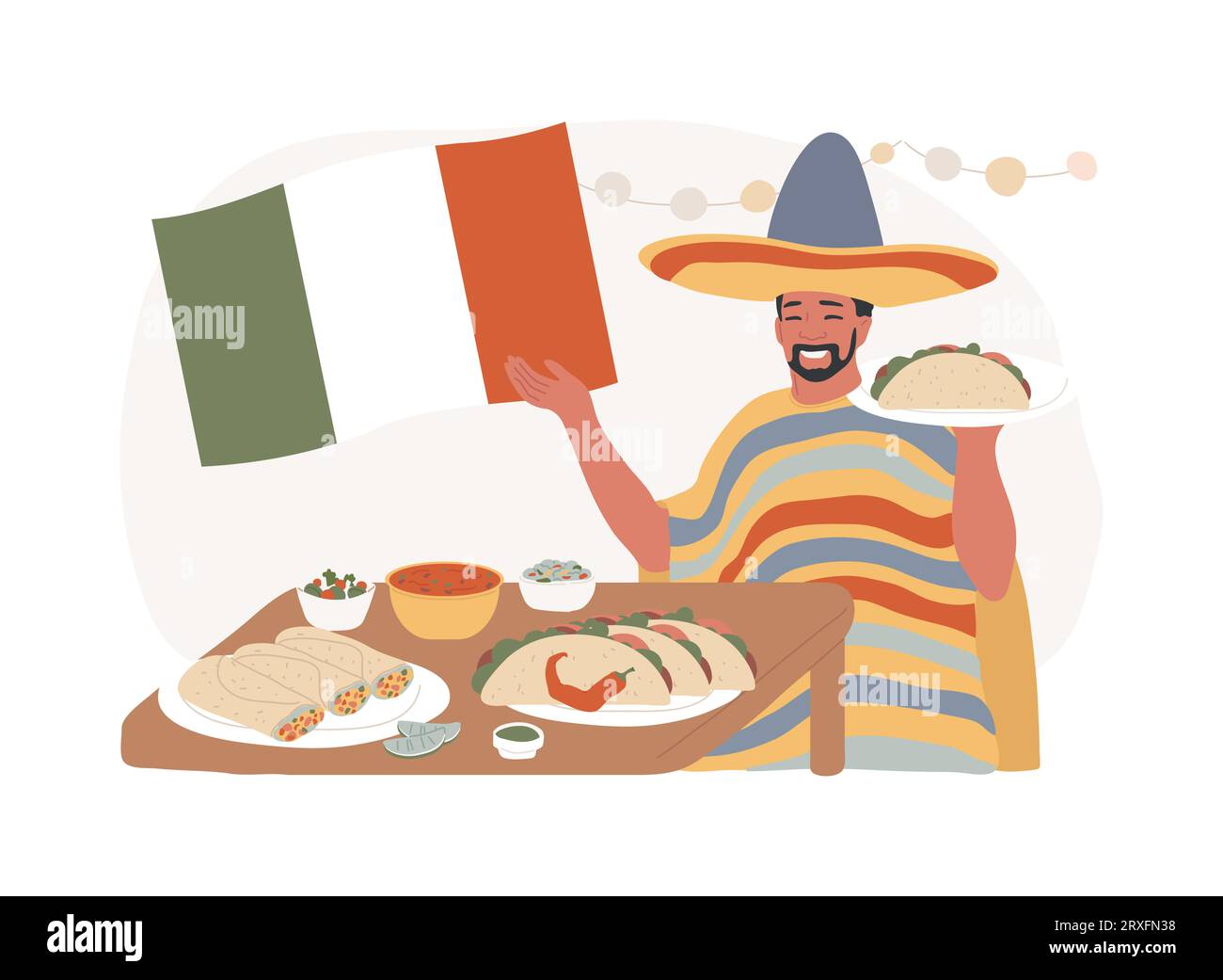 Mexican food isolated concept vector illustration. Latin american ...