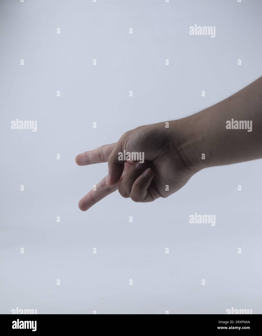 two finger symbol isolated on white background Stock Photo - Alamy