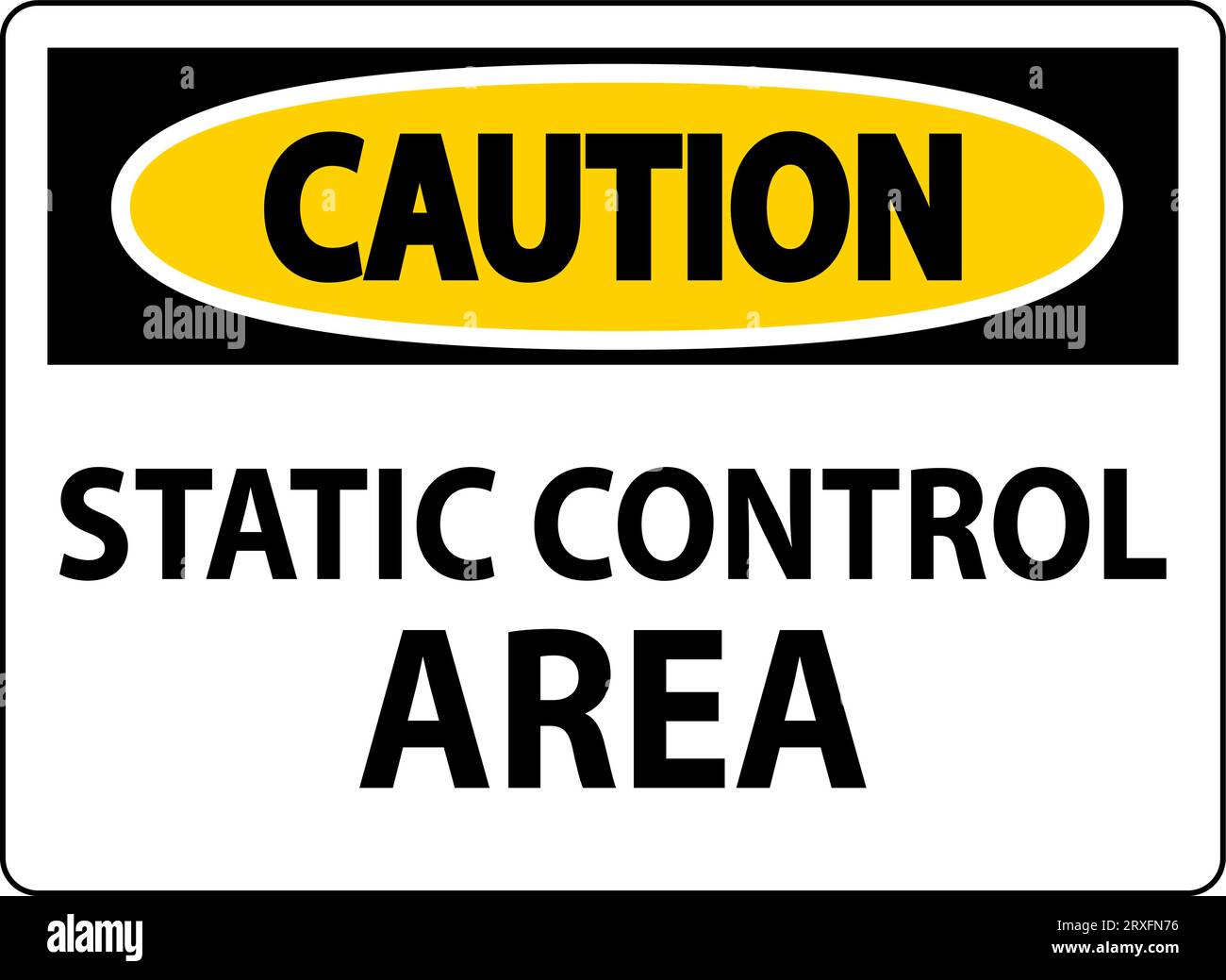 Caution Sign Static Control Area Stock Vector Image & Art - Alamy