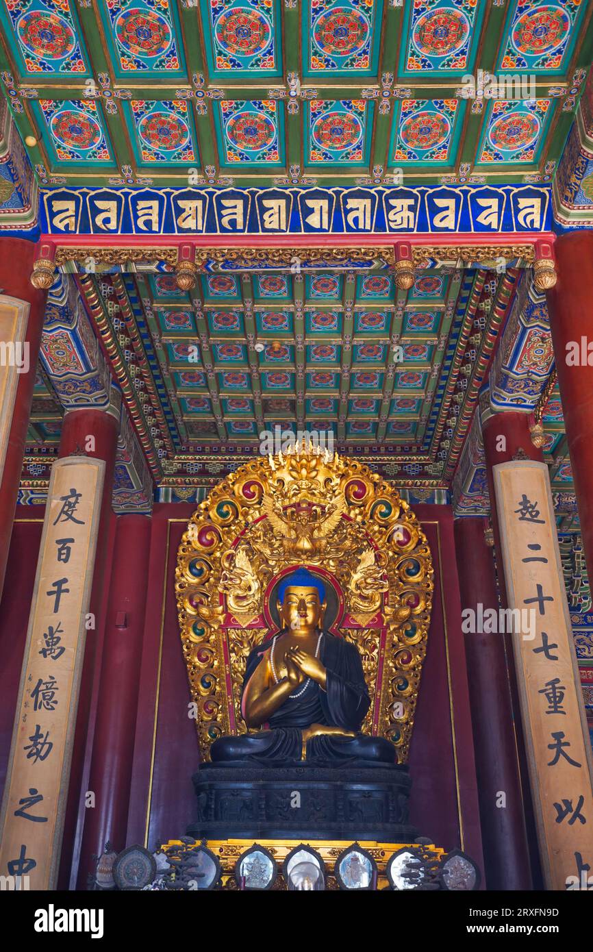 Beijing - China, February 27, 2023: The figure of Xirao Monk enshrined ...