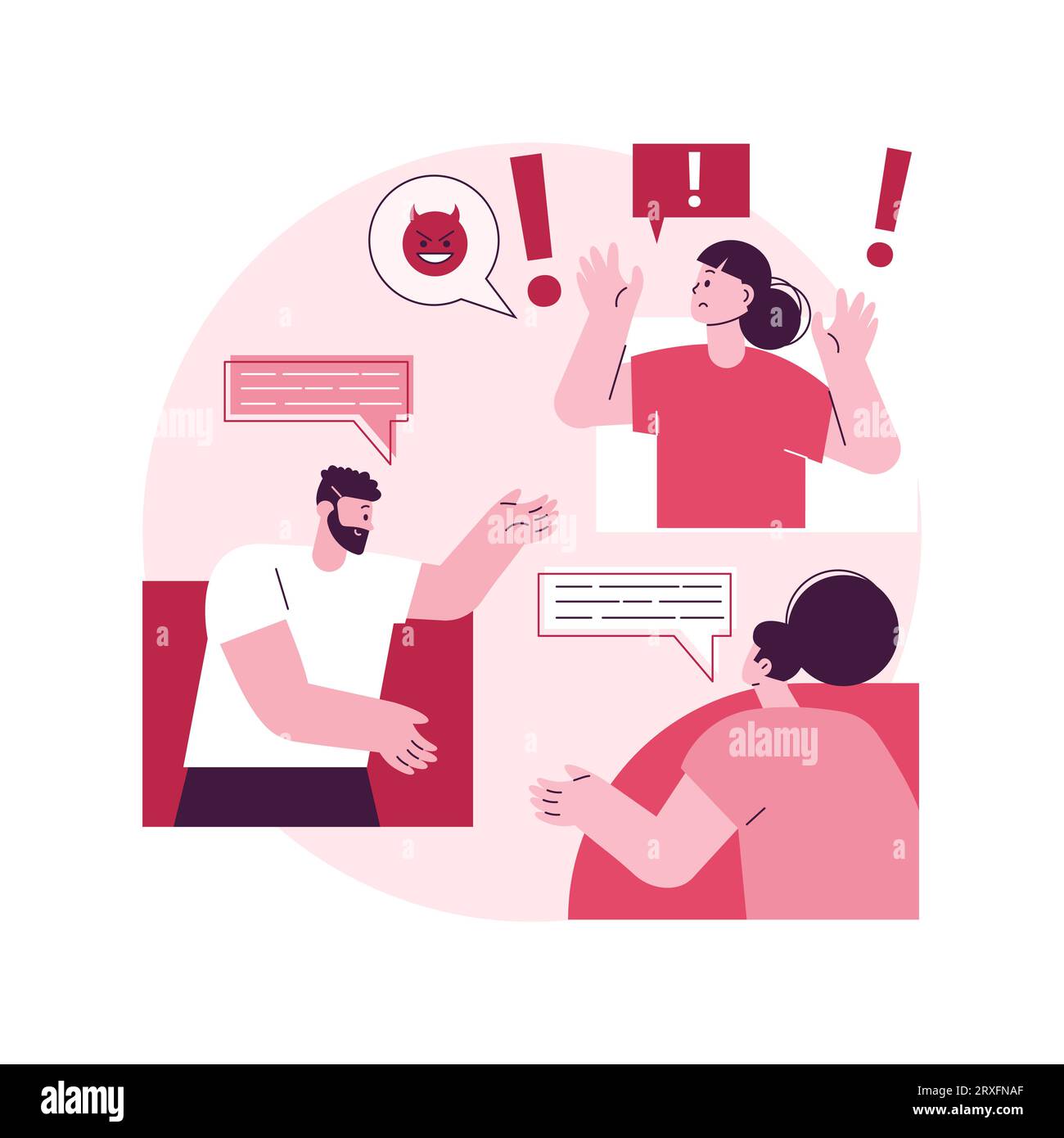 Social behaviour abstract concept vector illustration. Anti-social ...
