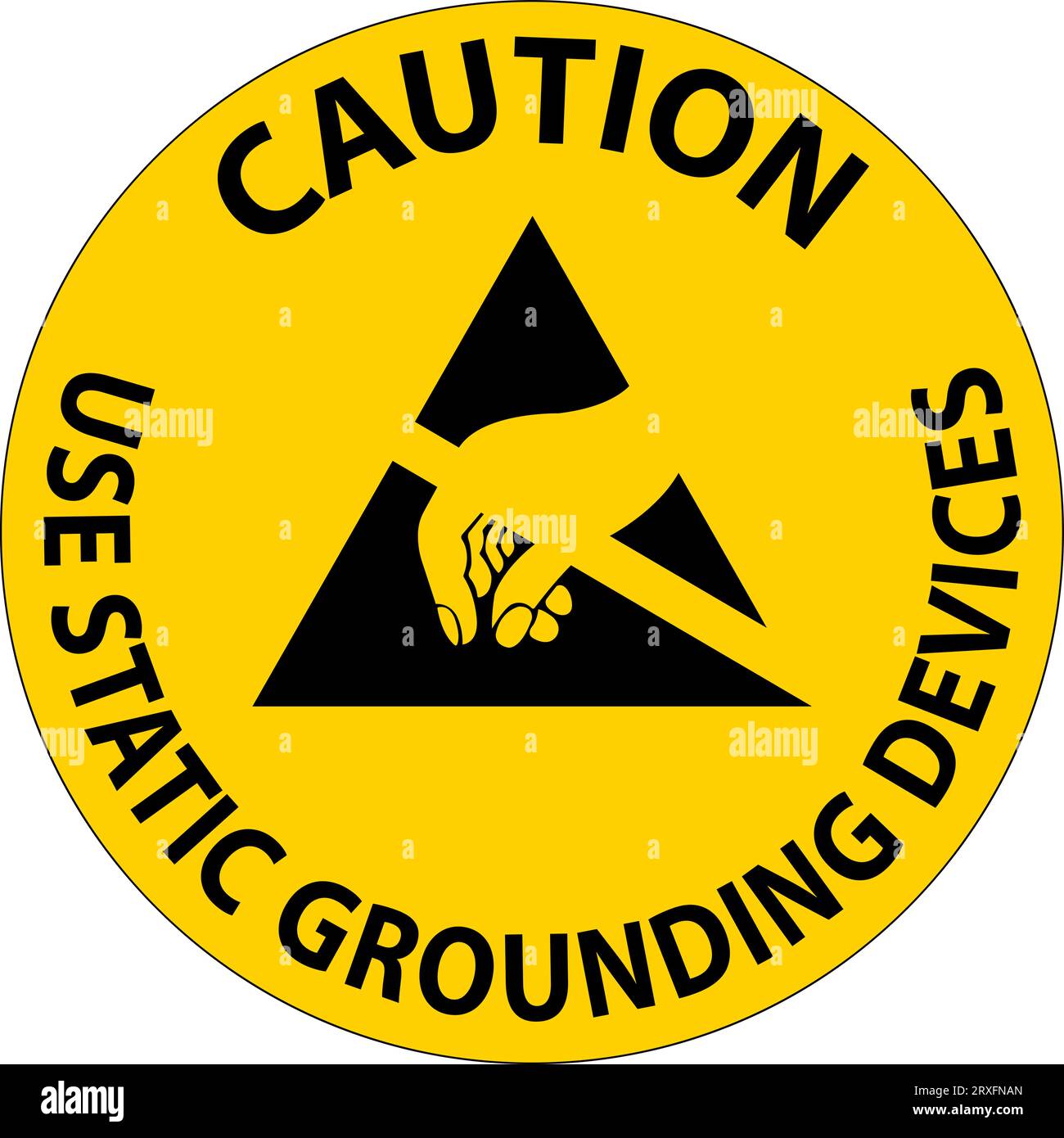 Caution Sign Use Static Grounding Devices Stock Vector Image & Art - Alamy