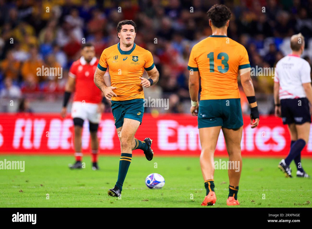 Lyon, France. 24th Sep, 2023. Ben Donaldson #10 of Australia during the ...