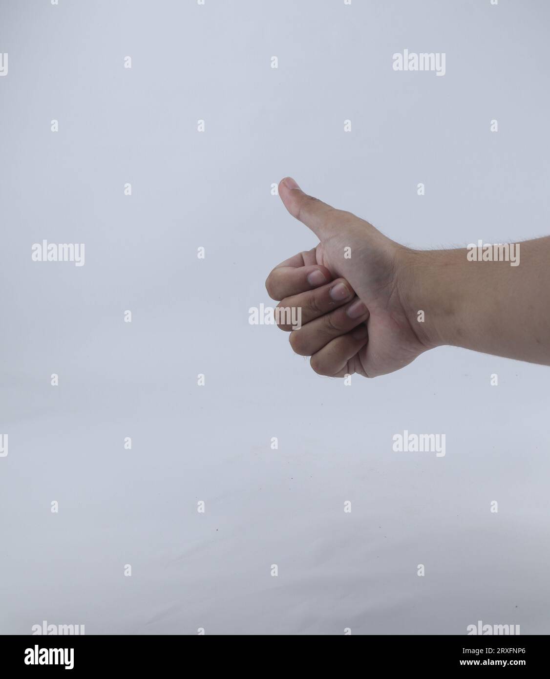 hand sign good on isolated white background Stock Photo - Alamy