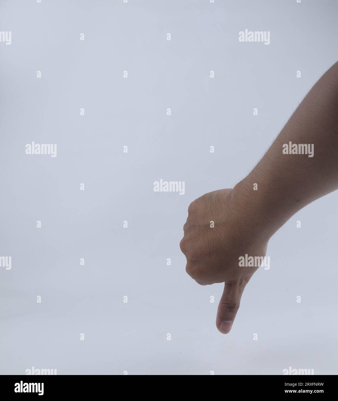 hand sign is not good on isolated white background Stock Photo - Alamy